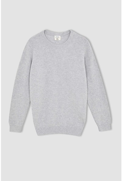 DeFacto Erkek Çocuk Regular Fit Bisiklet Yaka Pamuklu Triko Kazak W3578A621WN