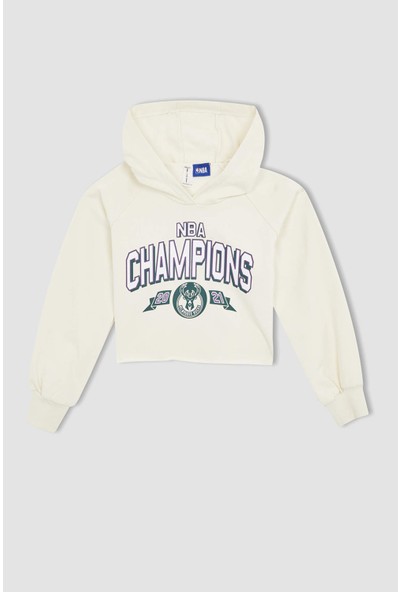 DeFacto Kız Çocuk NBA Milwaukee Bucks Lisanslı Bisiklet Yaka Crop Sweatshirt W4152A621WN DeFacto Kız Çocuk NBA Milwaukee Bucks Lisanslı Bisiklet Yaka Crop Sweatshirt W4152A621WN