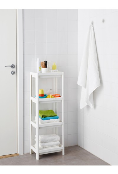 Ikea Vesken Raf Ünitesi Beyaz, 23X36X100 cm Banyo Rafı Dolap Ikea Vesken Raf Ünitesi Beyaz, 23X36X100 cm Banyo Rafı Dolap