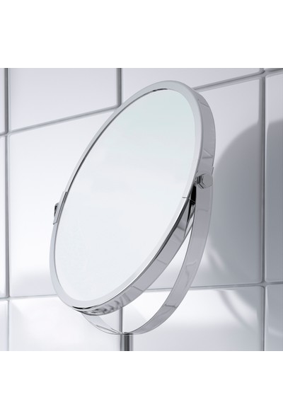 Ikea Trensum Ayna Paslanmaz Çelik, 17 cm Çap, Büyüteçli
