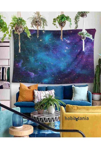 Hobimania Duvar Örtüsü Tapestry Toz Bulutu Nebula Galaksi 150X100 cm Duvar Dekorasyon Moda