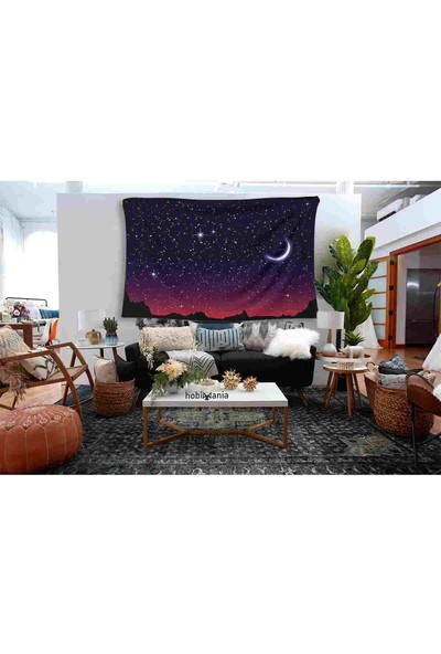 Hobimania Duvar Örtüsü Tapestry Ay ve Yıldızlar Galaksi 150X200 cm Duvar Dekorasyon Moda Hobimania Duvar Örtüsü Tapestry Ay ve Yıldızlar Galaksi 150X200 cm Duvar Dekorasyon Moda