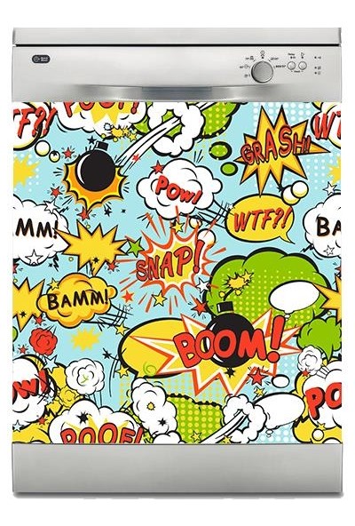 Sticker Art Bulaşık Makinesi Sticker Kaplama Beyaz Eşya Kaplama Bamm Bloom