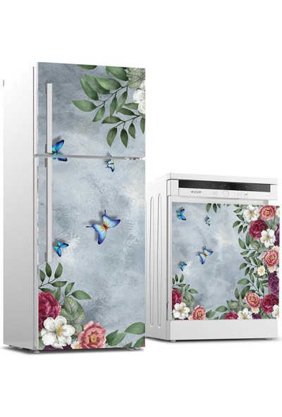 Sticker Art Buzdolabı ve Bulaşık Makinası Beyaz Eşya Sticker Kaplama Zarif Çiçek Sticker Art Buzdolabı ve Bulaşık Makinası Beyaz Eşya Sticker Kaplama Zarif Çiçek