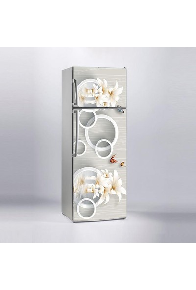 Sticker Art Buzdolabı Sticker Kaplama Dolap Kaplama Etiketi Beyaz Halkalar