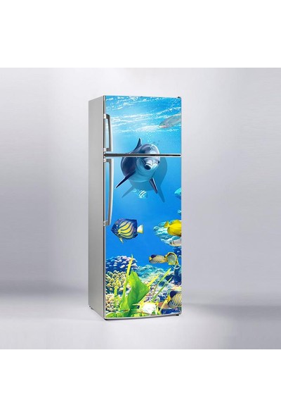 Sticker Art Buzdolabı Sticker Kaplama Dolap Kaplama Etiketi Yunus Balığı Sticker Art Buzdolabı Sticker Kaplama Dolap Kaplama Etiketi Yunus Balığı