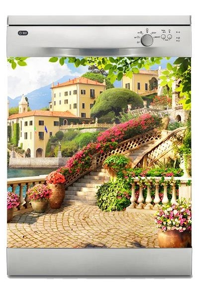 Sticker Art Bulaşık Makinesi Sticker Kaplama Beyaz Eşya Kaplama 3D Bahçe Balkon