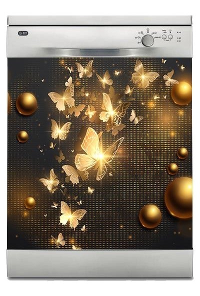 Sticker Art Bulaşık Makinesi Sticker Kaplama Beyaz Eşya Kaplama 3D Kelebekler Sticker Art Bulaşık Makinesi Sticker Kaplama Beyaz Eşya Kaplama 3D Kelebekler