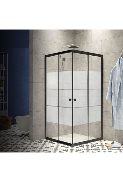 Durul Duşakabin 80X120 Dikdörtgen Siyah Kumlama Box Desen Cam Durul Duşakabin 80X120 Dikdörtgen Siyah Kumlama Box Desen Cam