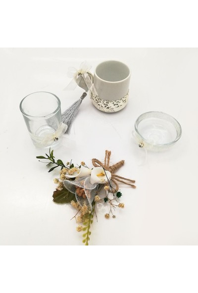 Lora Davet Damat Fincan Tepsi Aksesuarları - Altın 53785 Lora Davet Damat Fincan Tepsi Aksesuarları - Altın 53785