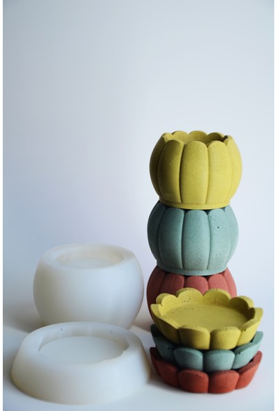 Reality Kabak (Altlıklı) Saksı Silikon Kalıbı Reality Kabak (Altlıklı) Saksı Silikon Kalıbı