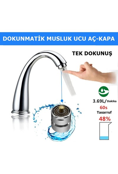 Xolo Dokunmatik Dişi Aç Kapa Perlatör Ucu Temassız Musluk Batarya Ucu