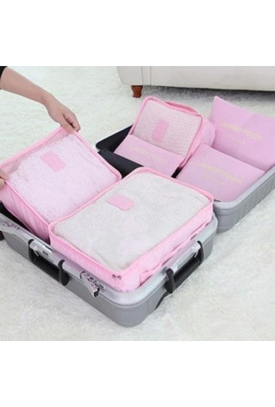 Mbois Valiz Bavul Içi Düzenleyici Organizer 6 Lı Set-Pembe Mbois Valiz Bavul Içi Düzenleyici Organizer 6 Lı Set-Pembe
