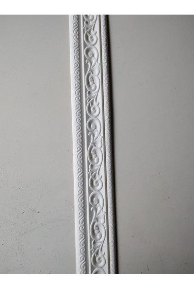 Renkli Duvarlar Beyaz Motifli 8CM-115CM Yapışkanlı Çıta Çerçeve Süpürgelik