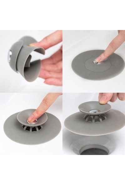 Qniay Iki Kademeli Dokunmatik Lavabo Tıkacı Silikon Lavabo Gider Tıpası 2 Adet Qniay Iki Kademeli Dokunmatik Lavabo Tıkacı Silikon Lavabo Gider Tıpası 2 Adet