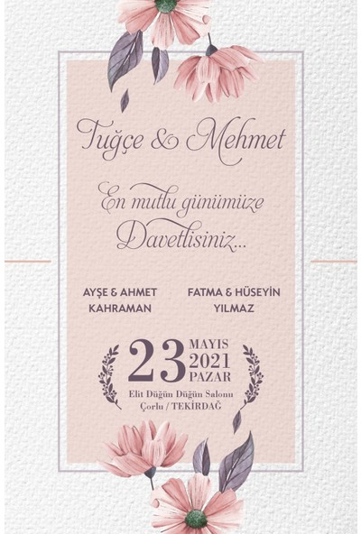 Ycl Basım Davetiye Düğün / Nişan / Nikah / Kına