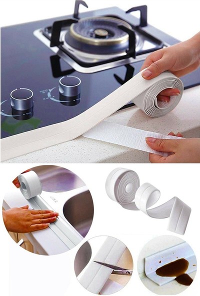 Kampasist 2ADET 3,2 mt Su Sizdirmaz Banyo Mutfak Küvet Kenar Bandi Yapişkan