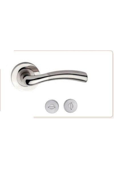 Nobel Kapı Kolu Rozetli Dolunay Nikel Inox Wc Nobel Kapı Kolu Rozetli Dolunay Nikel Inox Wc