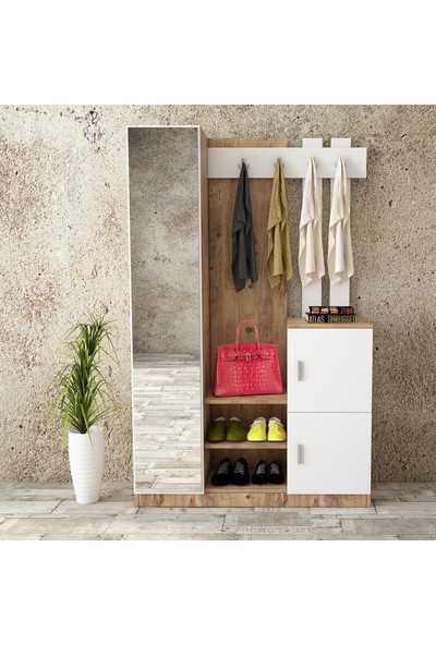 Robin Home Hera Vestiyer Portmanto Ayakkabılık Çam-Beyaz Robin Home Hera Vestiyer Portmanto Ayakkabılık Çam-Beyaz