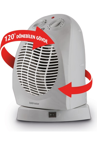Goldmaster Kışmatik Dönebilen 120 Derece Sağ Sol Hareketli Devrilme Emniyetli Fanlı Isıtıcı IN-6900G Goldmaster Kışmatik Dönebilen 120 Derece Sağ Sol Hareketli Devrilme Emniyetli Fanlı Isıtıcı IN-6900G