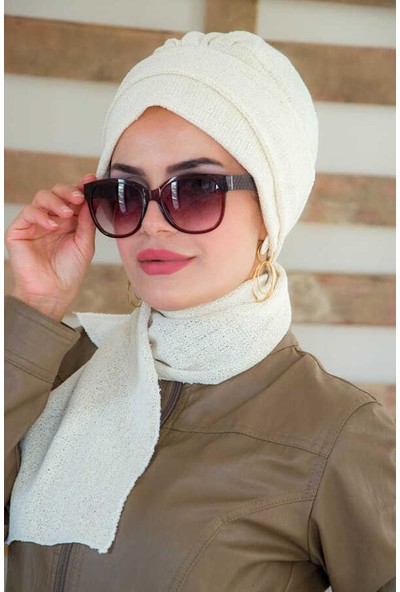 Aişe Tesettür Krem Rengi Atkılı Bone Aişe Tesettür Krem Rengi Atkılı Bone