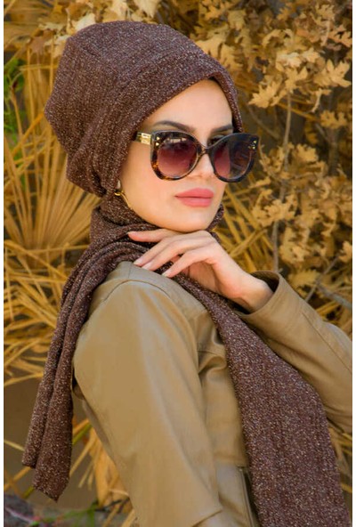Aişe Tesettür Kahve Triko Tesettür Bere