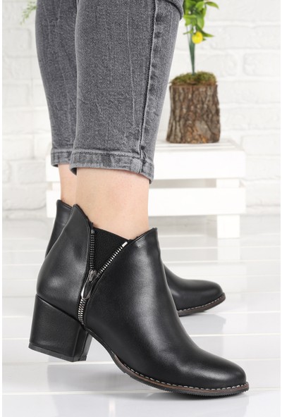 Woggo 404 Cilt 5 cm Topuk Kadın Bot Ayakkabı