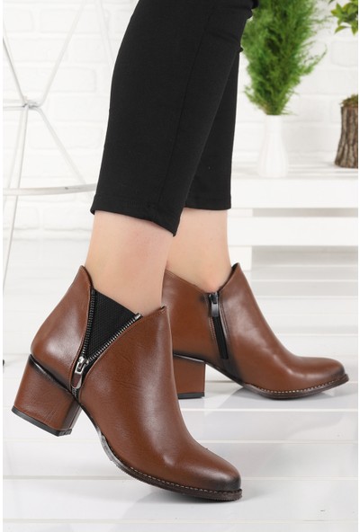 Woggo 404 Cilt 5 cm Topuk Kadın Bot Ayakkabı