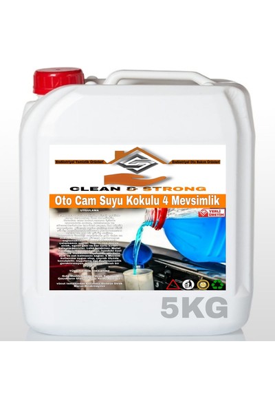 Clean&Strong Oto Cam Suyu Kokulu 5kg / 4 Mevsim Clean&Strong Oto Cam Suyu Kokulu 5kg / 4 Mevsim