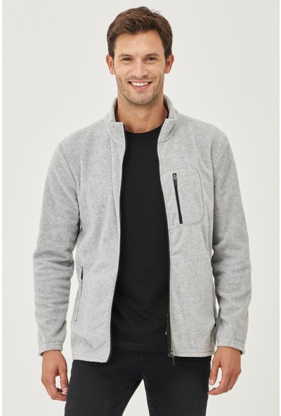 AC&Co / Altınyıldız Classics Standart Fit Günlük Rahat Fermuarlı Bato Yaka Spor Polar Sweatshirt