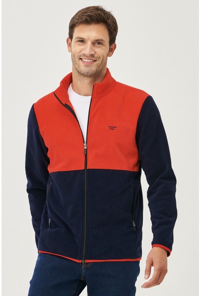 Ac&Co / Altınyıldız Classics Erkek Kırmızı-Lacivert Standart Fit Normal Kesim Dik Yaka Çizgili Sweatshirt Ac&Co / Altınyıldız Classics Erkek Kırmızı-Lacivert Standart Fit Normal Kesim Dik Yaka Çizgili Sweatshirt