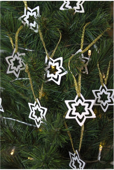 Bonvos Yılbaşı Çam Ağacı Süsleri 20 Adet Kar Tanesi Yeni Yıl Dekoru