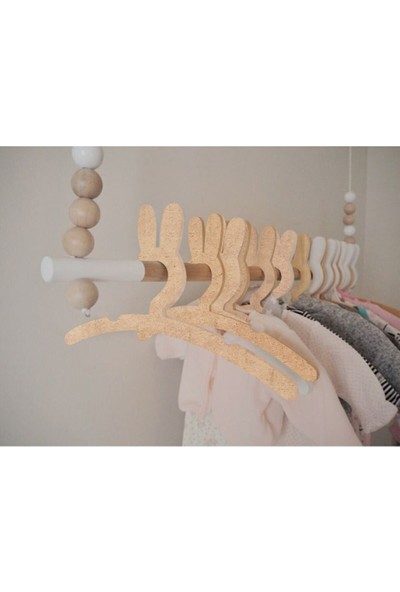 Jose Armando 5'li Bebek Elbise Askısı Ahşap Kıyafet Askısı Tavşan Jose Armando 5'li Bebek Elbise Askısı Ahşap Kıyafet Askısı Tavşan