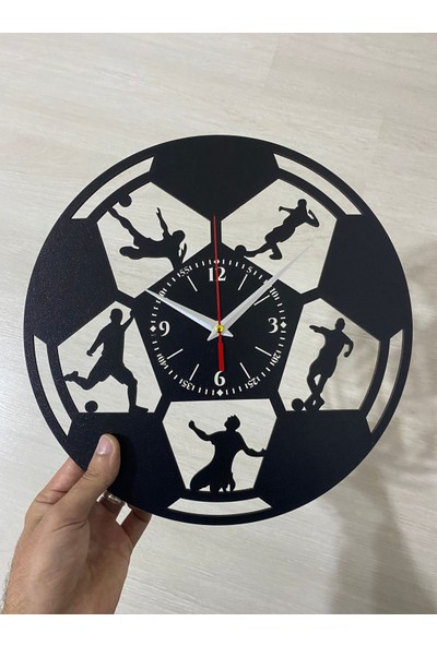 M & B Tasarım Futbol Tasarımlı Ahşap Duvar Saati 29 cm ADS5069