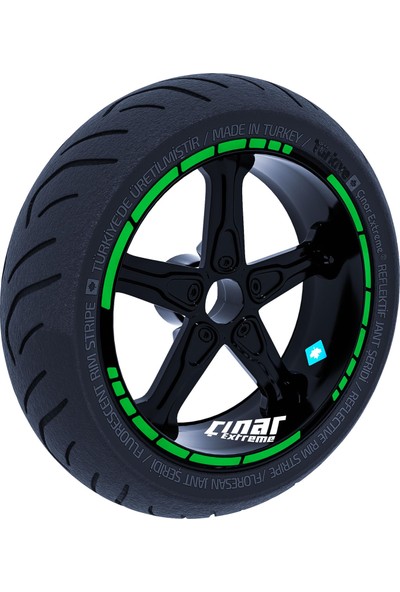 Çınar Extreme Moto Gp Stili Orman Yeşili Jant Şeridi Sticker Çınar Extreme