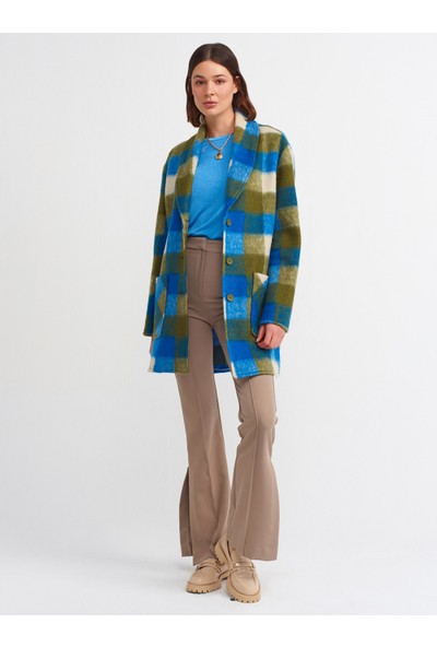 Dilvin 6944 Şal Yaka Ceket-Mavi