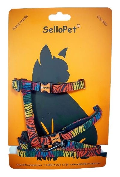 Sellopet Yumuşak Kedi Göğüs Tasması Gezdirme Palmiye