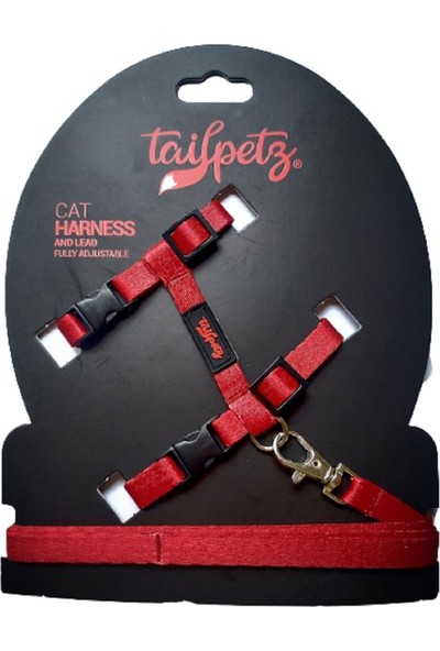 Tailpetz Cat Harnes Red Ayarlanır Kedi Gezdirme Takım Tasması Tailpetz Cat Harnes Red Ayarlanır Kedi Gezdirme Takım Tasması