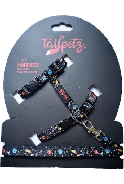Tailpetz Cat Harnes Space Ayarlanır Kedi Gezdirme Takım Tasması Tailpetz Cat Harnes Space Ayarlanır Kedi Gezdirme Takım Tasması