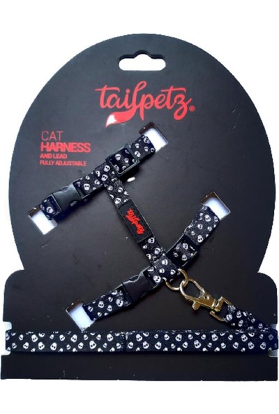 Tailpetz Cat Harnes Boo Ayarlanır Kedi Gezdirme Takım Tasması Tailpetz Cat Harnes Boo Ayarlanır Kedi Gezdirme Takım Tasması