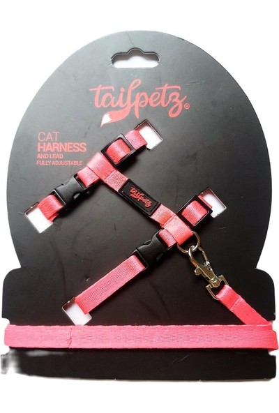 Tailpetz Cat Harnes Pink Ayarlanır Kedi Gezdirme Takım Tasması Tailpetz Cat Harnes Pink Ayarlanır Kedi Gezdirme Takım Tasması