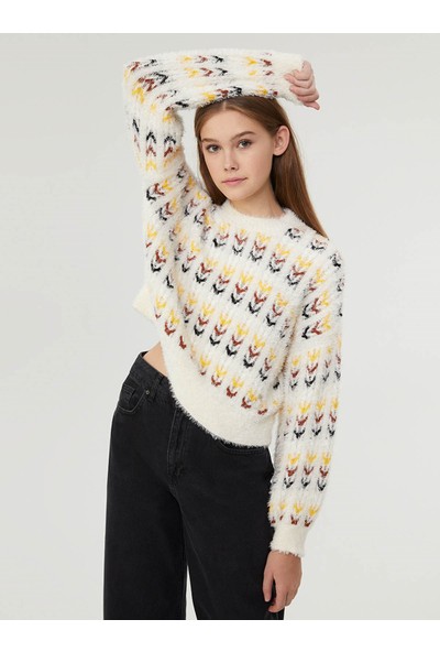 Loft Kadın Kazak Ecru LF2028078 Loft Kadın Kazak Ecru LF2028078