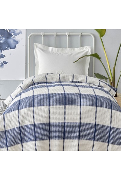 Karaca Home Carmen Lacivert Tek Kişilik Waffle Battaniye