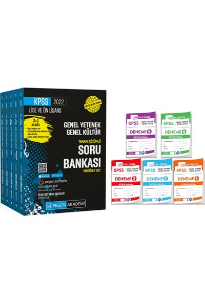 Pegem Akademi Yayınları Önlisans Soru Modüler Set ve 5 Deneme Seti Pegem Akademi Yayınları Önlisans Soru Modüler Set ve 5 Deneme Seti