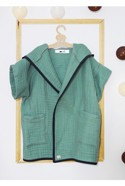 TRN Collection 4 Katlı Müslin Biye Detaylı Kapüşonlu Mint Cepli Hırka – Bornoz TRN Collection 4 Katlı Müslin Biye Detaylı Kapüşonlu Mint Cepli Hırka – Bornoz