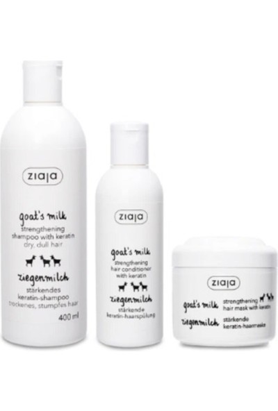 Ziaja Keçi Sütü Keratin Şampuan 400 ml + Keçi Sütü Keratin Saç Kremi 200 ml + Keçi Sütü Saç Maskesi 200 ml Keçi Sütü Şampuan+Saç Kremi+Saç Maskesi Ziaja Keçi Sütü Keratin Şampuan 400 ml + Keçi Sütü Keratin Saç Kremi 200 ml + Keçi Sütü Saç Maskesi 200 ml Keçi Sütü Şampuan+Saç Kremi+Saç Maskesi