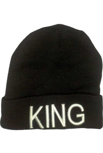 Alp Collection Siyah King Akrilik Nakışlı Katlamalı Bere Alp Collection Siyah King Akrilik Nakışlı Katlamalı Bere