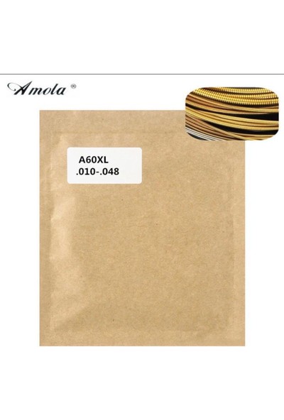 Amola A60XL Akustik Gitar Telleri 010-048 Çelik Fosfor Bronz Takım Tel 6 Tel Amola A60XL Akustik Gitar Telleri 010-048 Çelik Fosfor Bronz Takım Tel 6 Tel