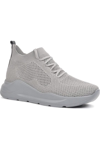Pabucmarketi Gri Kadın Içi Deri Spor Ayakkabı