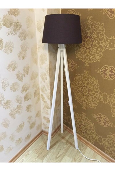 Modamvip Ahşap Lambader 3 Ayaklı Lambader Tripod Lamba Konik Başlık Kahve Beyaz Ayak Modamvip Ahşap Lambader 3 Ayaklı Lambader Tripod Lamba Konik Başlık Kahve Beyaz Ayak